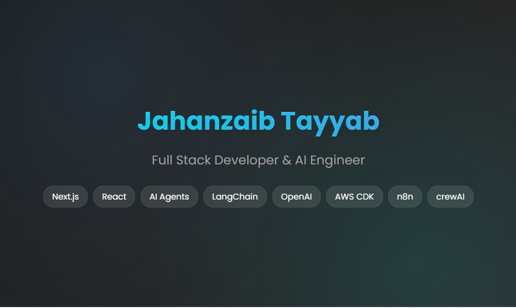 Jahanzaib Tayyab | Full Stack Developer & AI Engineer